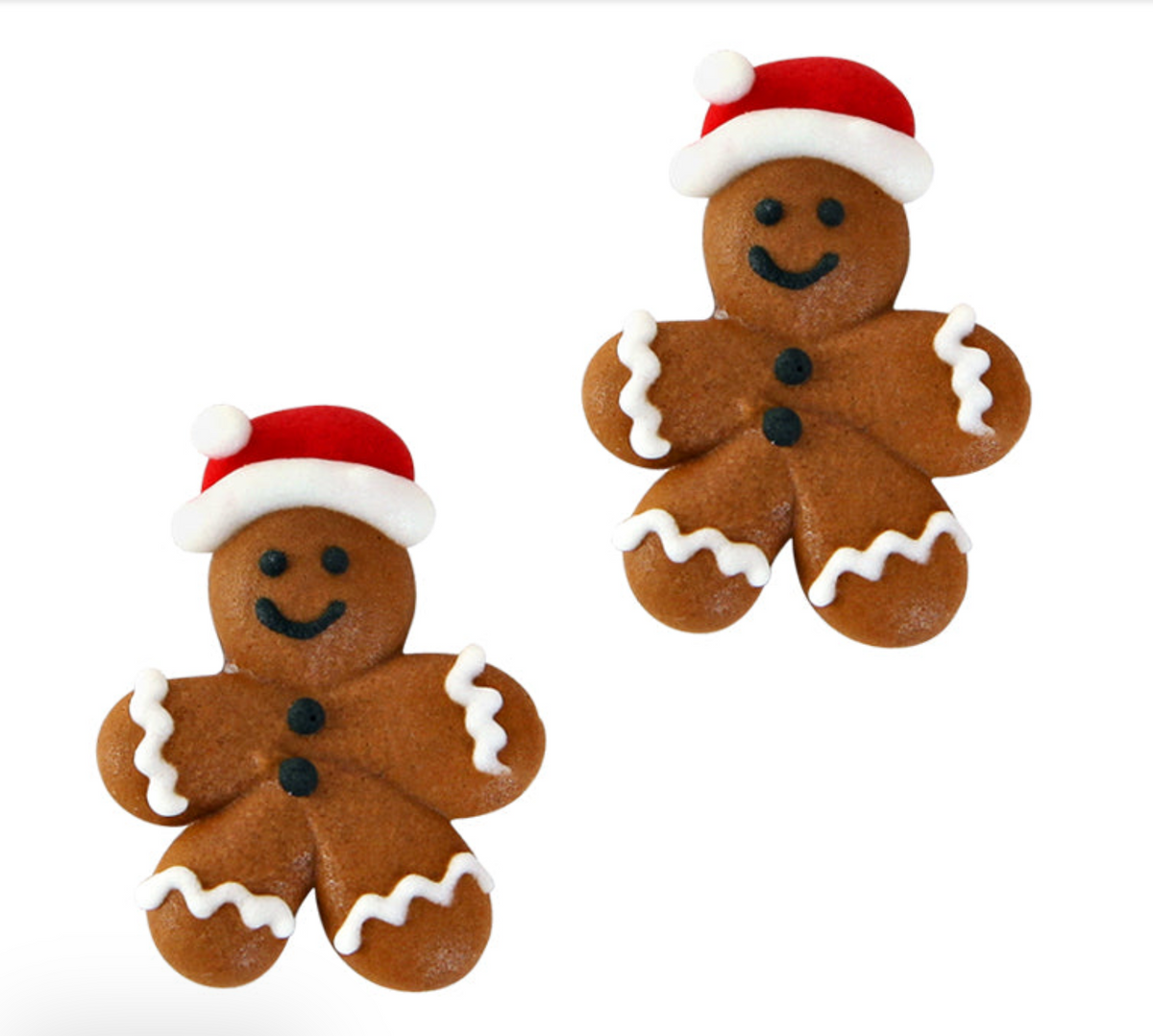 GINGERBREAD MAN WITH SANTA HAT EDIBLE DECORATIONS – ItWasAllADreamShop