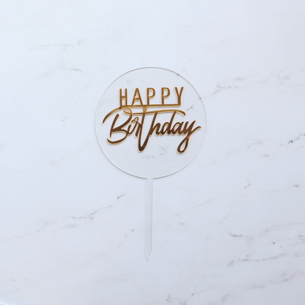 GOLDEN HAPPY BIRTHDAY ROUND CAKE TOPPER – ItWasAllADreamShop