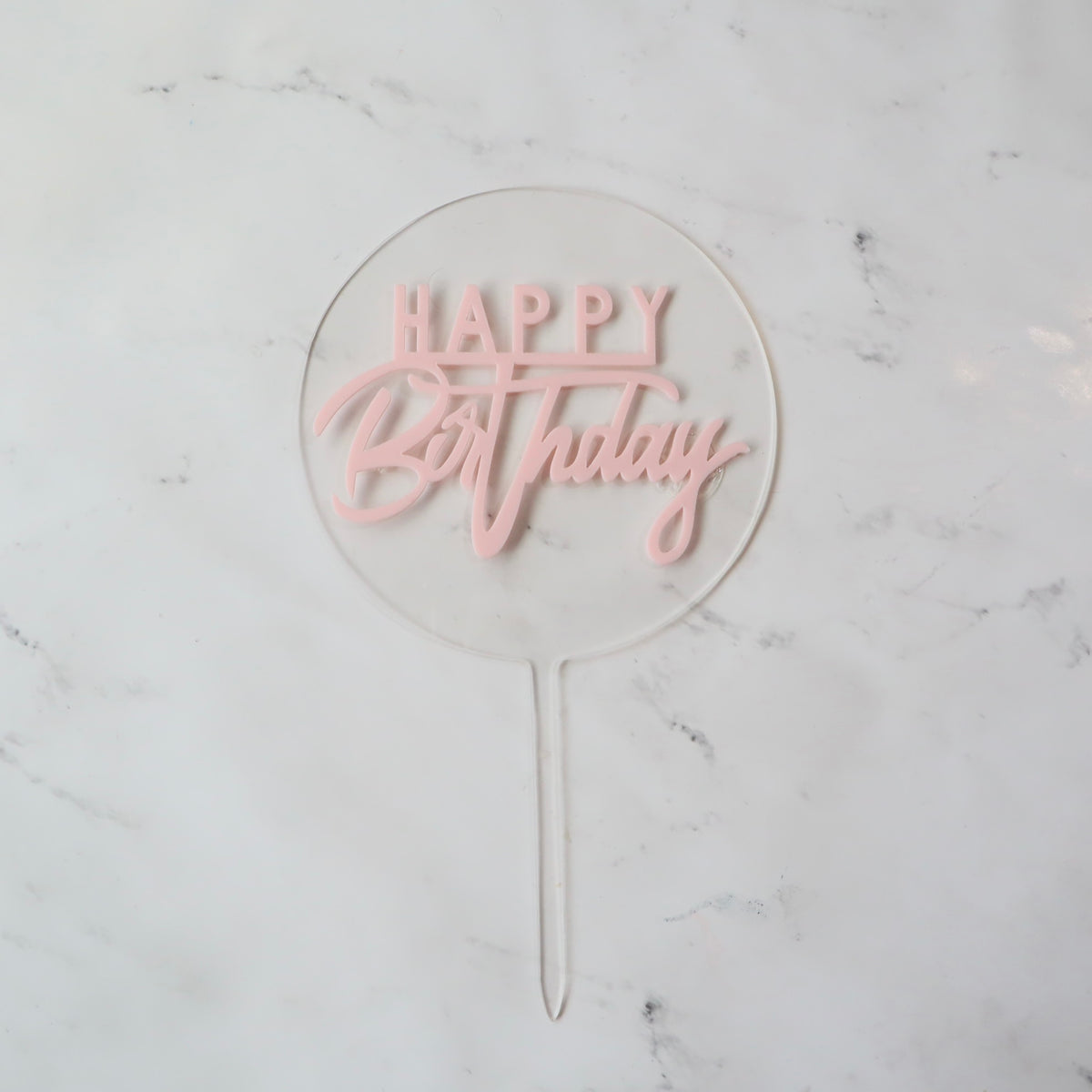 PINK HAPPY BIRTHDAY ROUND CAKE TOPPER – ItWasAllADreamShop